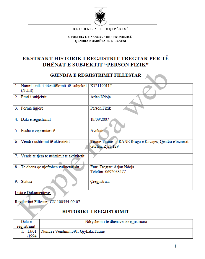 Prokurori Arjan Ndoja 'avokat' deri në vitin 2009, bashkëshortja e tij ...