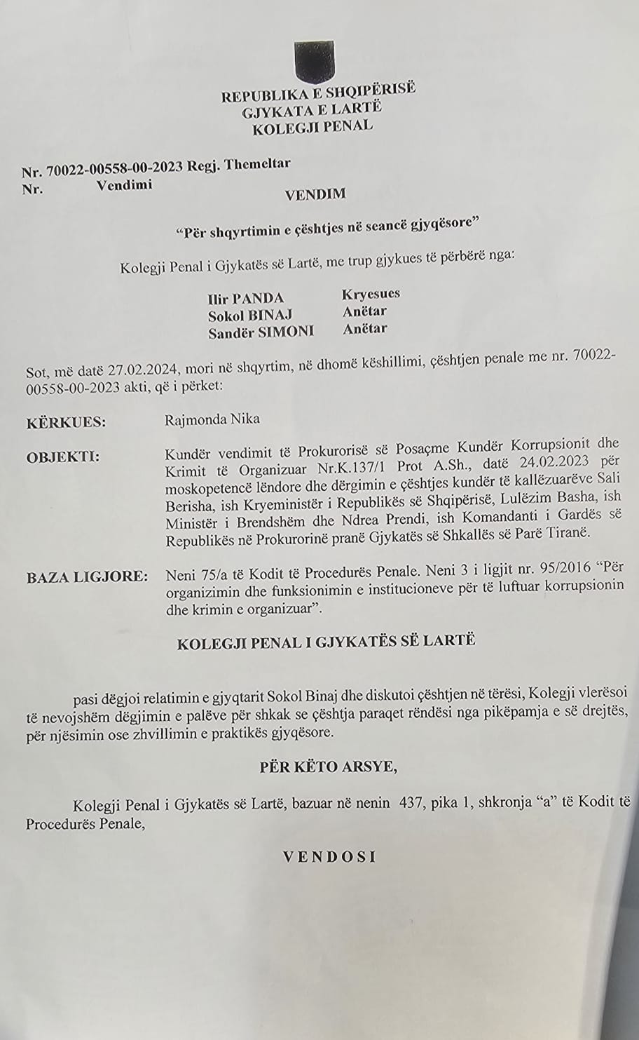 Dosja ‘21 janari’ drejt SPAK, Gjykata e Lartë vendos më 12 mars në ...